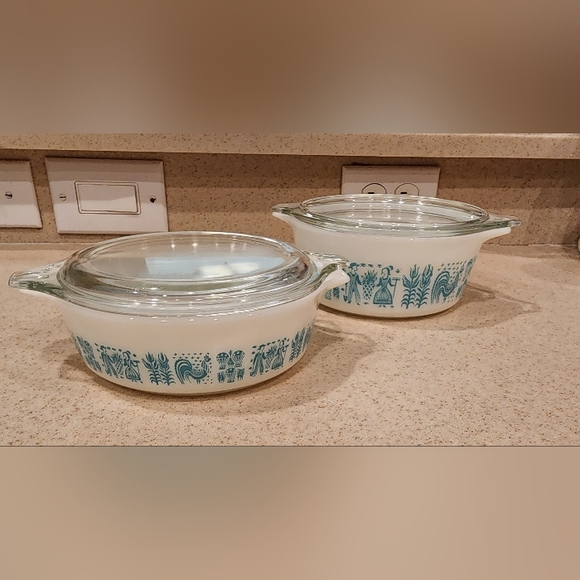 Pyrex | Kitchen | Vintage Pyrex 957 Amish Butterprint Casserole Set ...